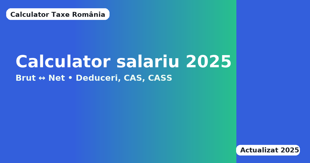 Calculator Salariu Net 2026 – Brut, Net și Cost Angajator